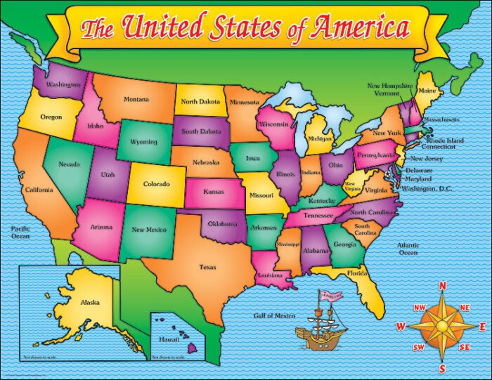 United States of America Map Chart | Teachables Educational Supply Store